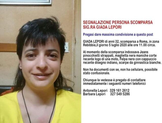 ANNUNCIO PERSONA SCOMPARSA: Roma, nessuna traccia di Giada: l'appello ...
