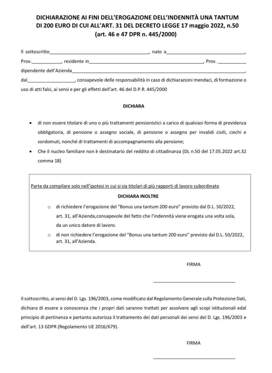 Bonus 200 euro in busta paga a luglio: come fare per averlo, il modulo ...